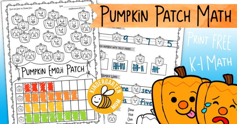 Pumpkin Patch Emoji Math - Kindergarten Mom