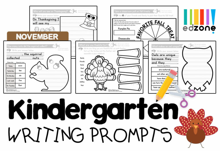 Kindergarten Writing Prompts for November - Kindergarten Mom