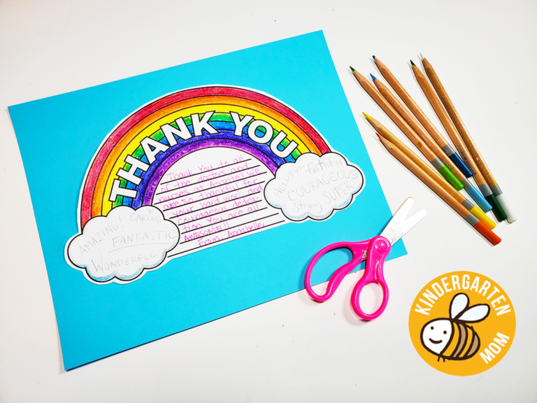 Thank You Rainbow Printable Writing Prompts - Kindergarten Mom