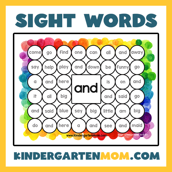 Sight Word Worksheets Kindergarten Mom