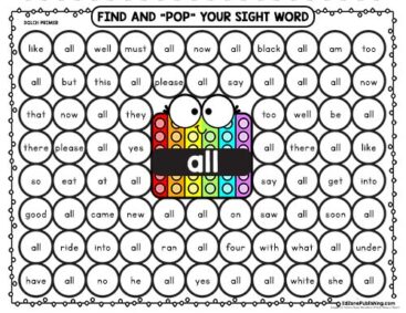 Kindergarten Sight Word Printables - Kindergarten Mom