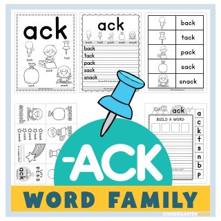 ACK Word Family Worksheets - Kindergarten Mom