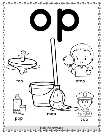 OP Word Family Worksheets - Kindergarten Mom