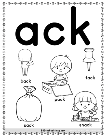 ACK Word Family Worksheets - Kindergarten Mom