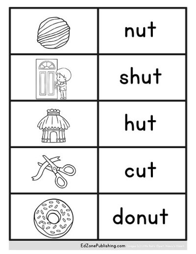 UT Word Family Worksheets - Kindergarten Mom