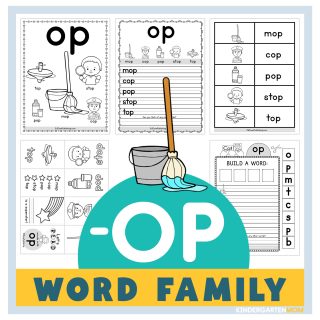 OP Word Family Worksheets - Kindergarten Mom