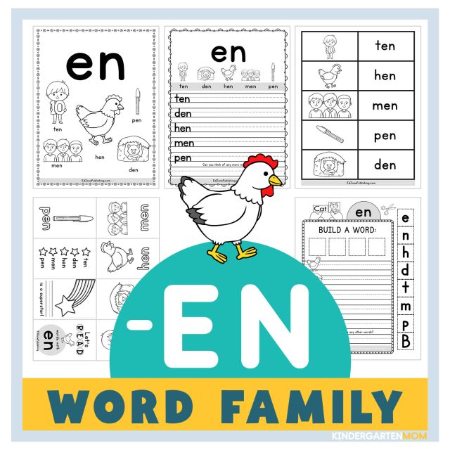 EN Word Family Worksheets - Kindergarten Mom