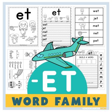 ET Word Family Worksheets - Kindergarten Mom