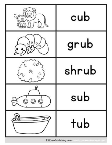 UB Word Family Worksheets - Kindergarten Mom