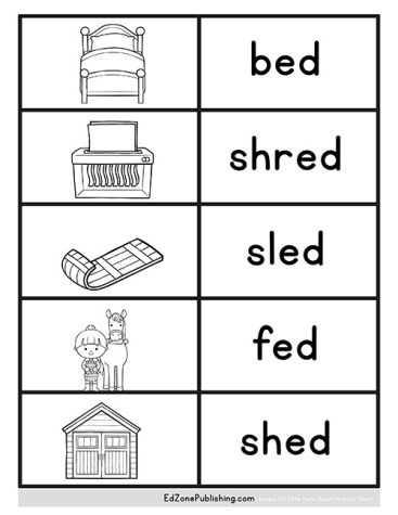 ED Word Family Worksheets - Kindergarten Mom