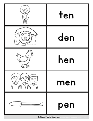 EN Word Family Worksheets - Kindergarten Mom