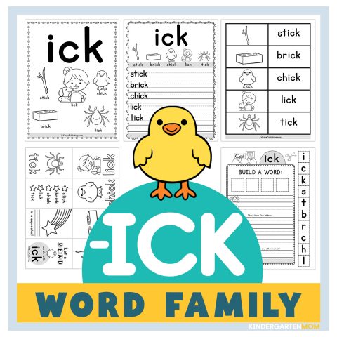 ICK Word Family Worksheets - Kindergarten Mom