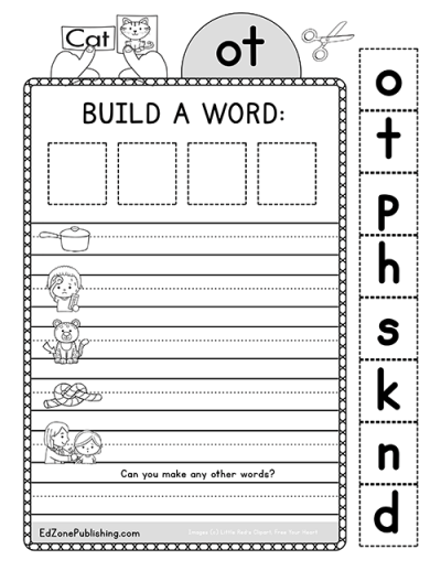 OT Word Family Worksheets - Kindergarten Mom