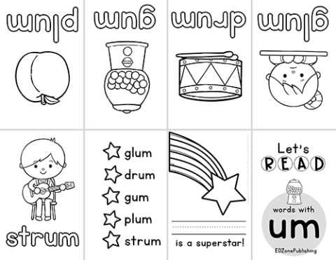 UM Word Family Worksheets - Kindergarten Mom