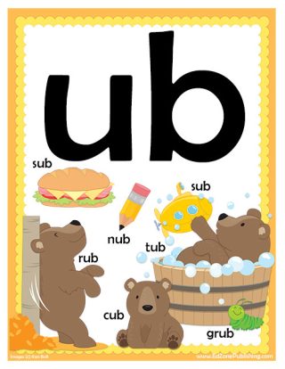 UB Word Family Worksheets - Kindergarten Mom