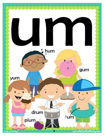 UM Word Family Worksheets - Kindergarten Mom
