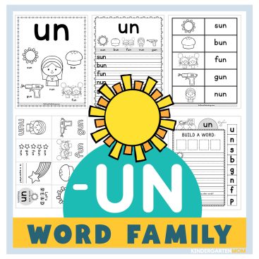 UN Word Family Worksheets - Kindergarten Mom